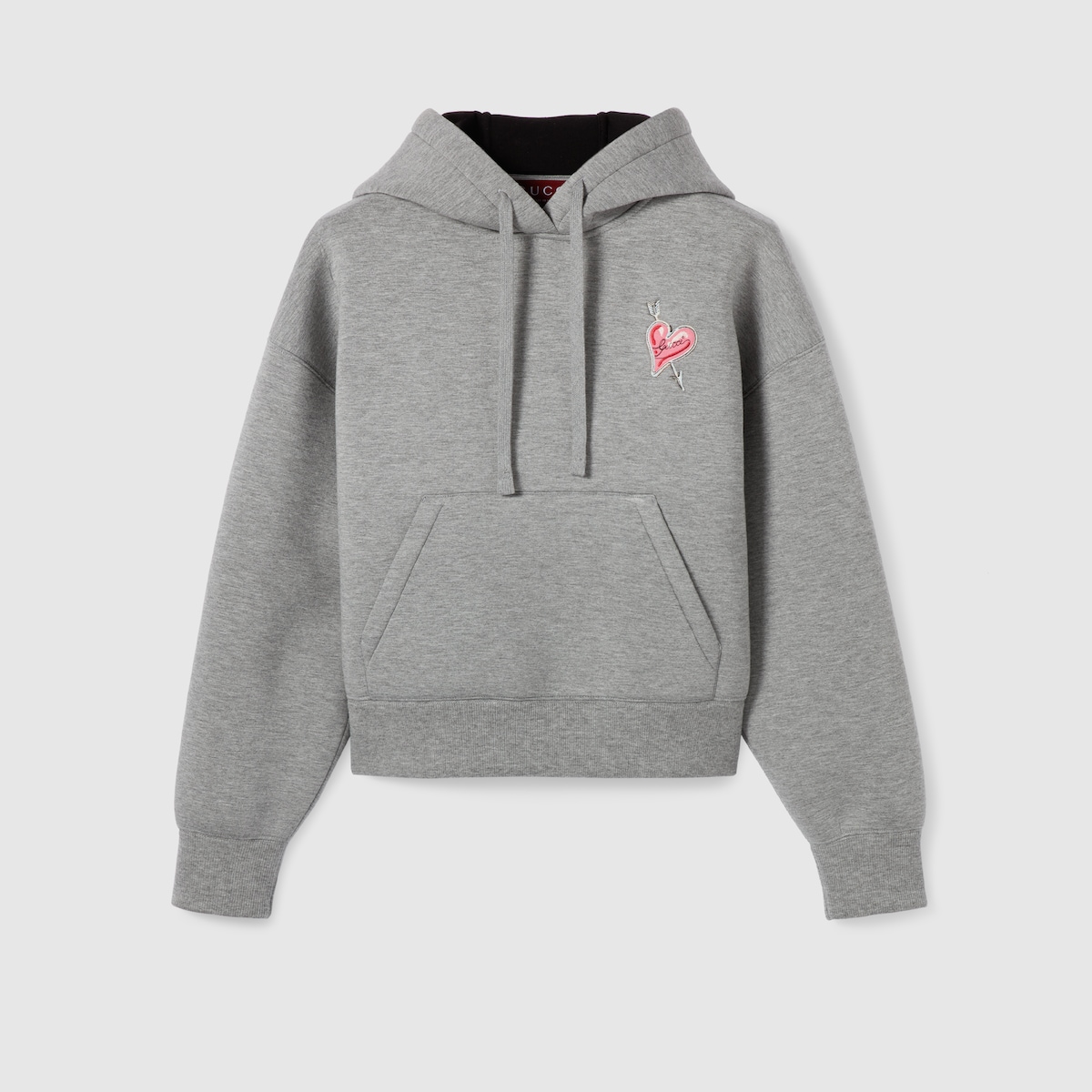 Jersey hooded sweatshirt with print in grey | GUCCI® US