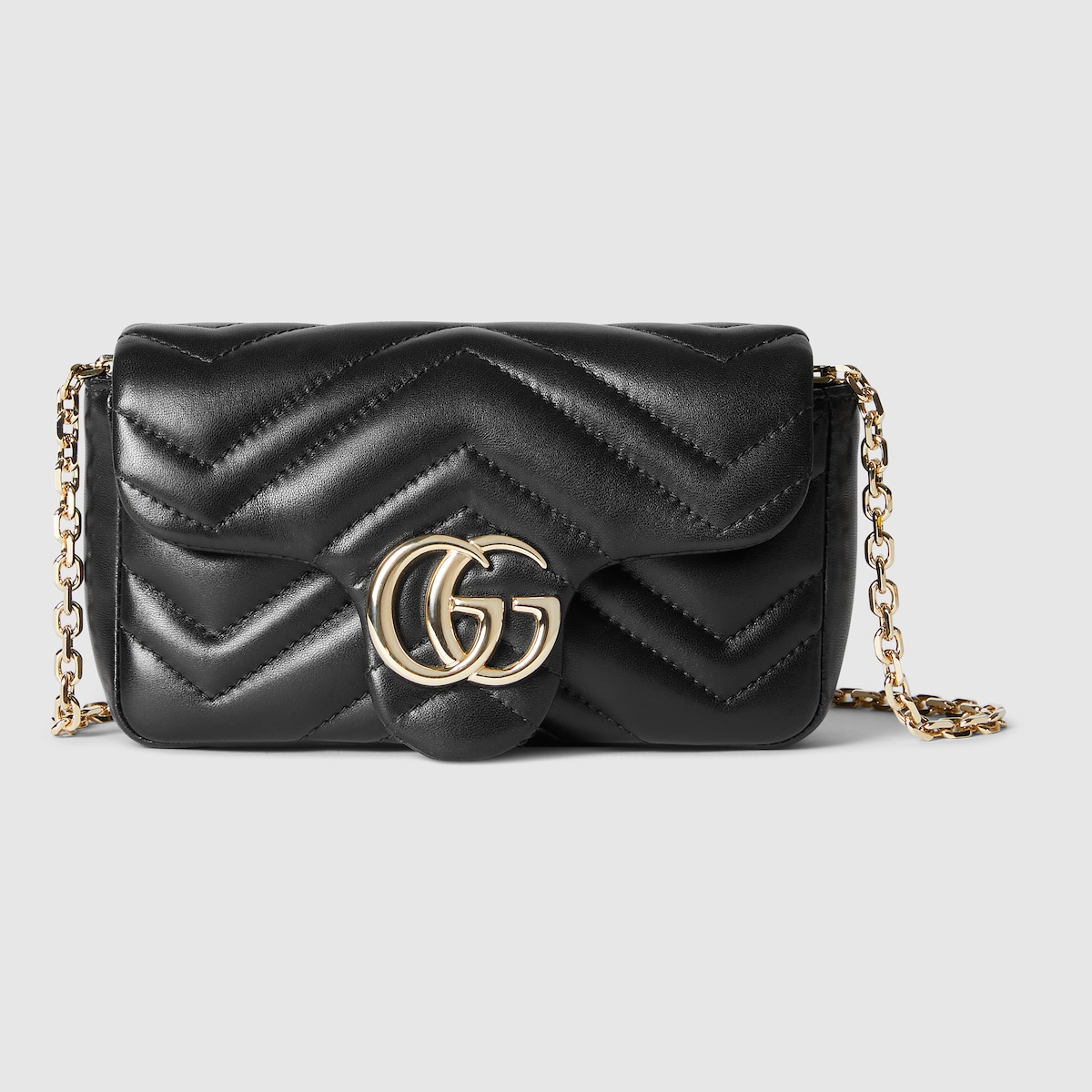 Minibolsa para el hombro GG Marmont en piel negra | GUCCI® MX