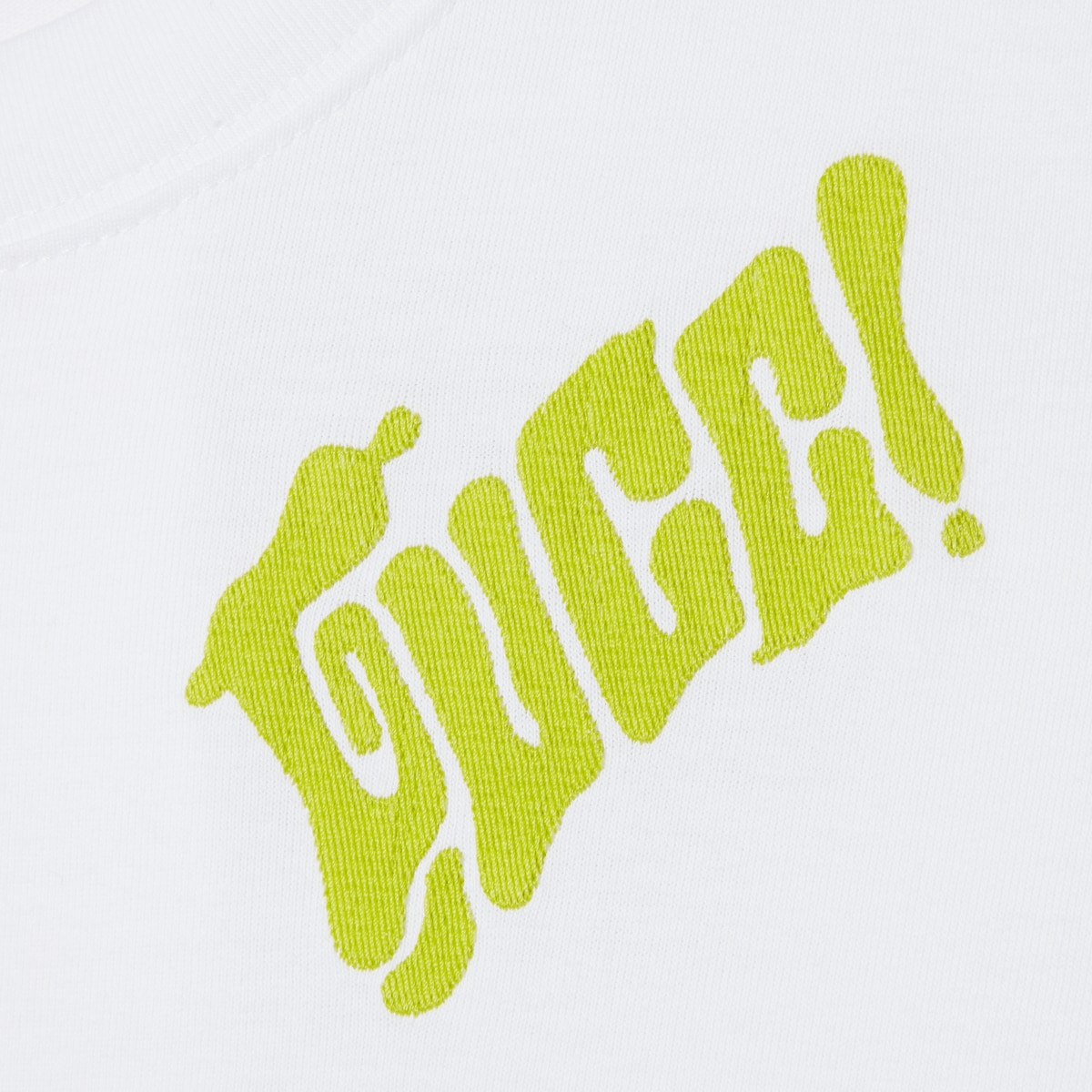 Embroidered cotton jersey T-shirt in white and lime green | GUCCI® US