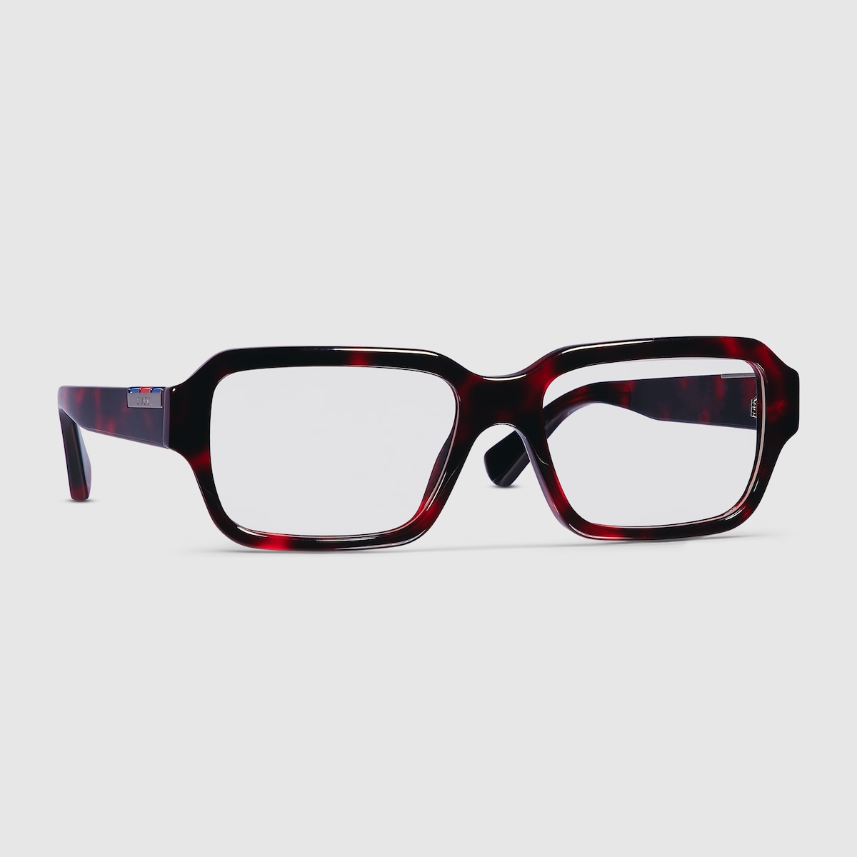 Rectangular frame sunglasses in red and black tortoiseshell | GUCCI® ES