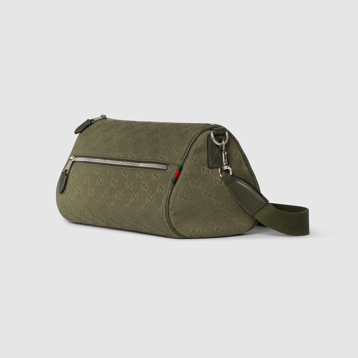 GG canvas small cylinder bag in forest green GG canvas | GUCCI® UK