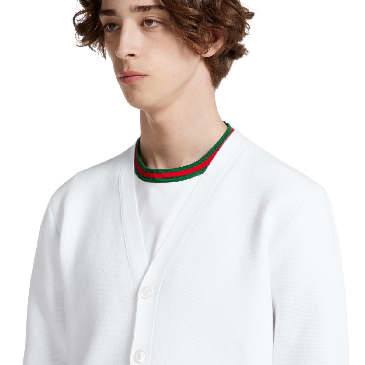 Cotton jersey T-shirt with embroidery in white | GUCCI® US