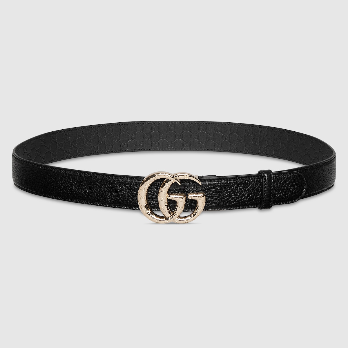 GG Marmont thin belt in black leather | GUCCI® US