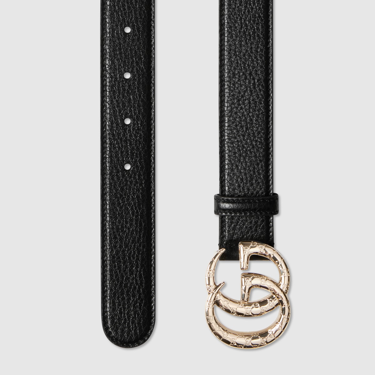 GG Marmont thin belt in black leather | GUCCI® US