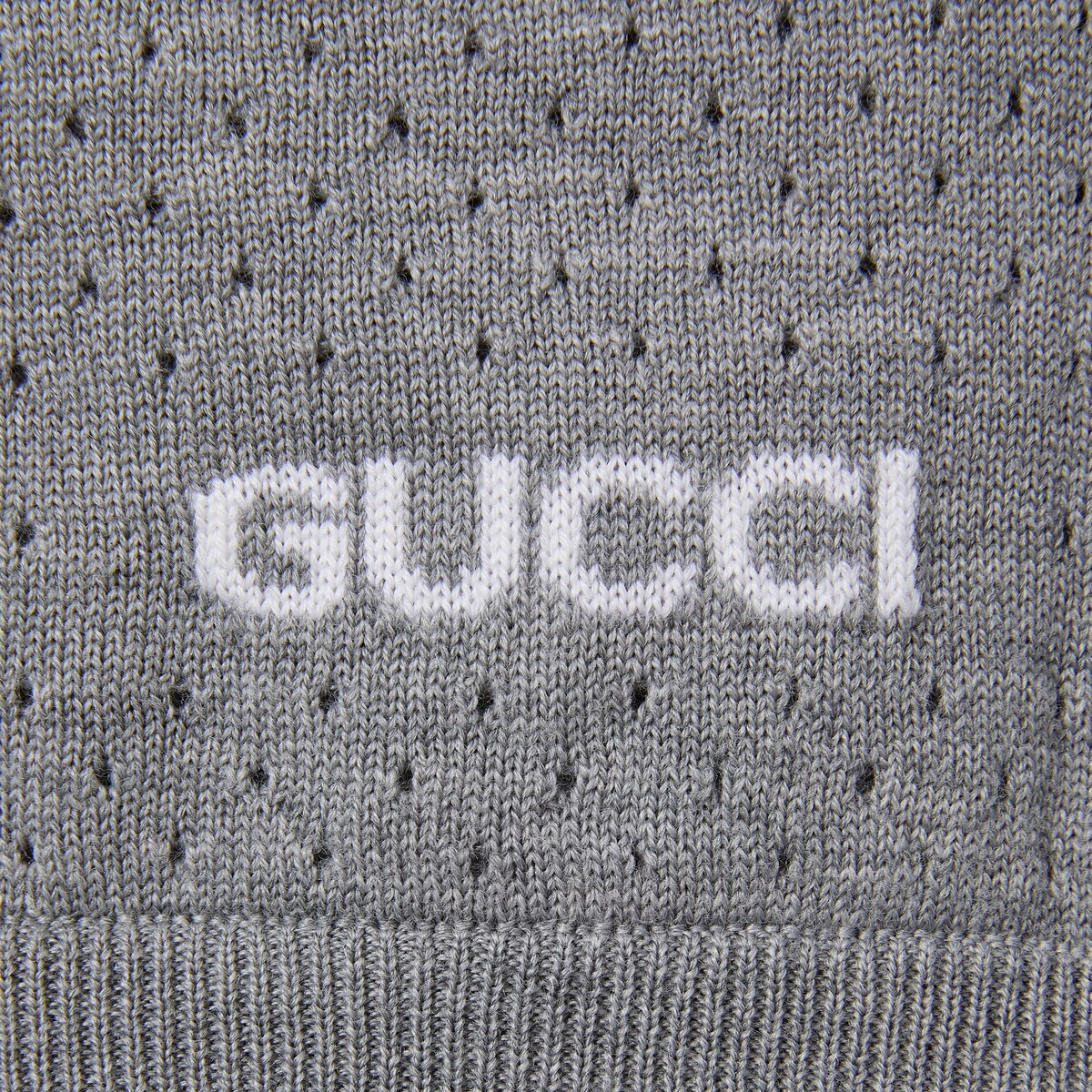 Cardigan in maglia di lana fine con intarsio in grigio | GUCCI® IT
