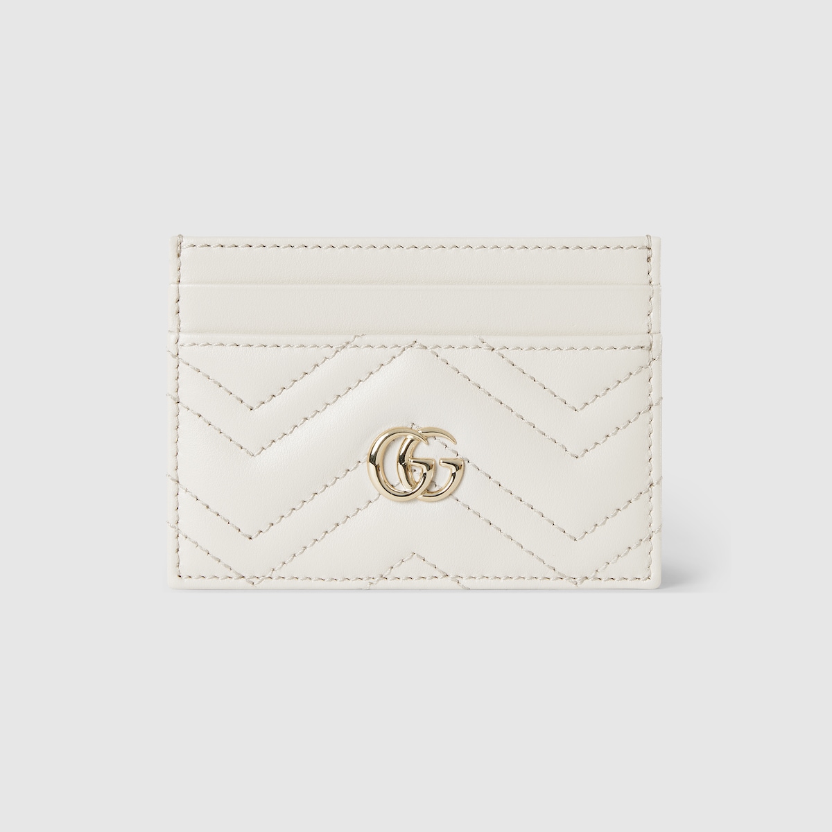 GG Marmont card case in white leather | GUCCI® US