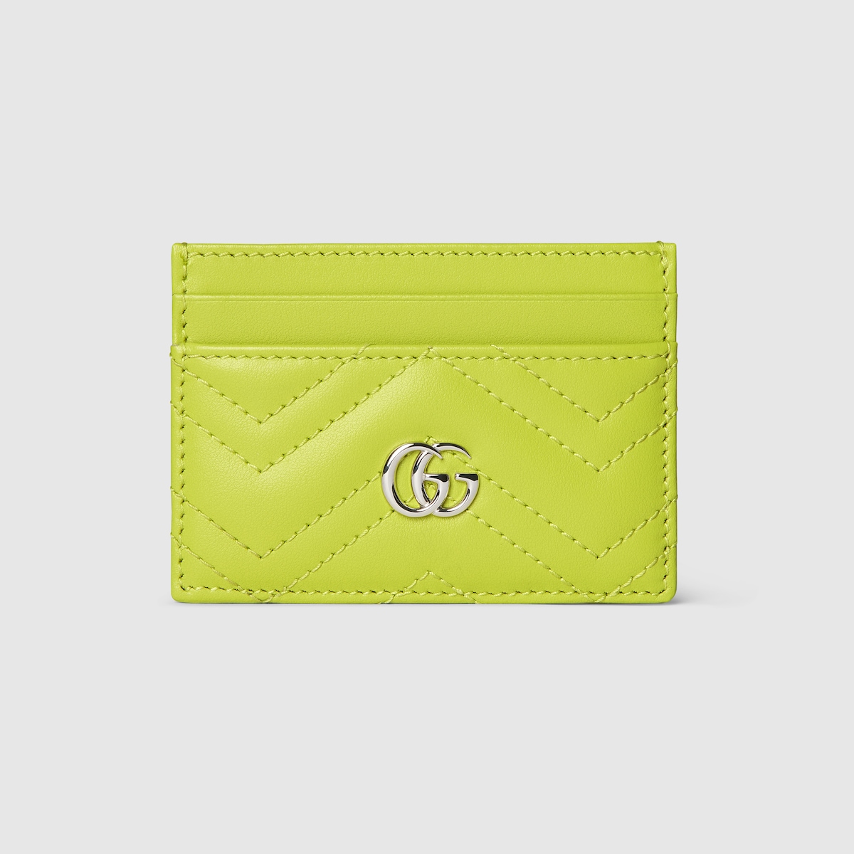 GG Marmont card case in bright green leather | GUCCI® SG