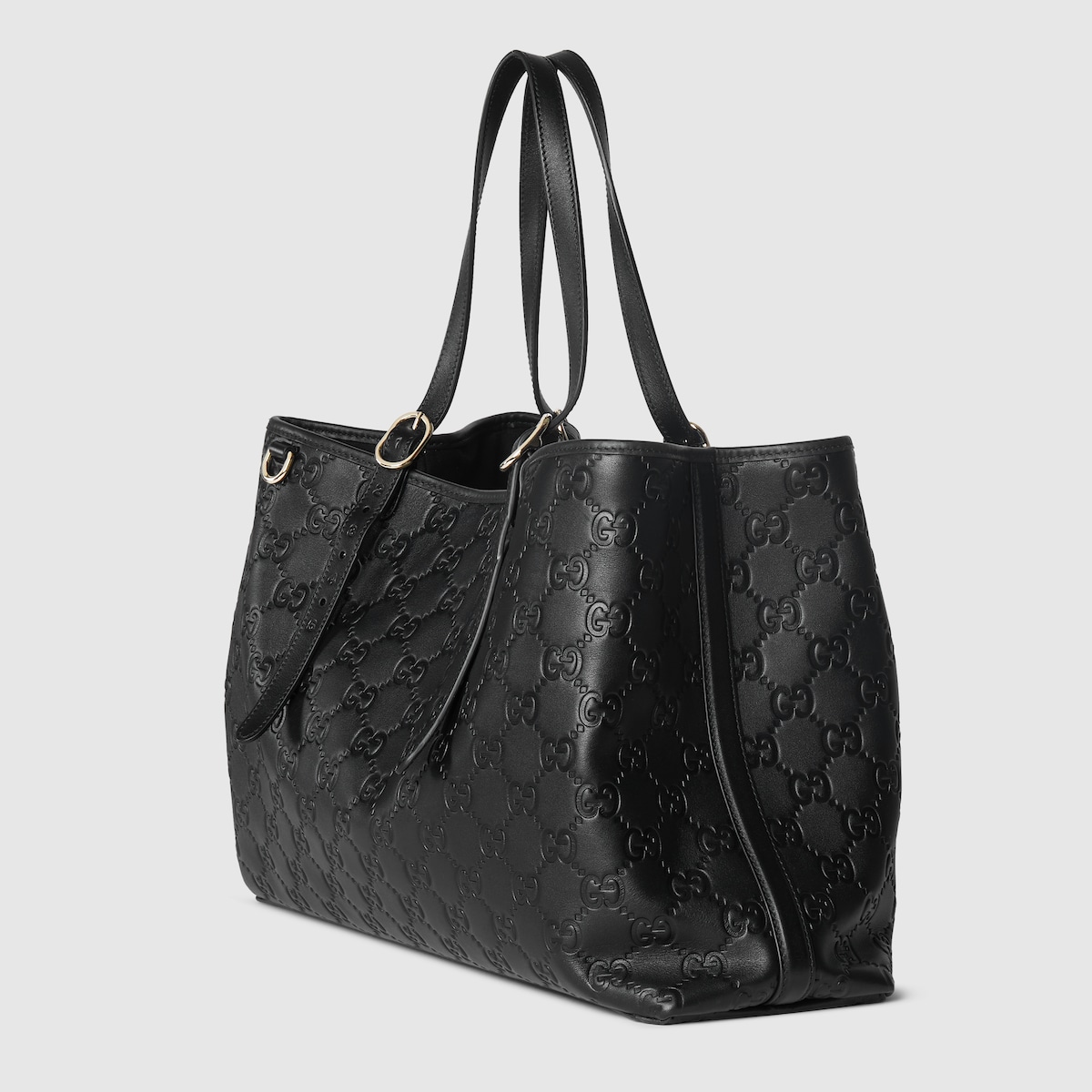 Bolsa tote grande GG Emblem inpiel negra | GUCCI® MX