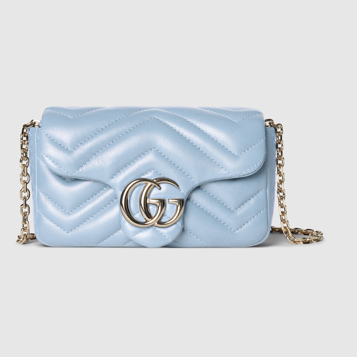 GG Marmont mini shoulder bag inlight blue leather | GUCCI® Australia