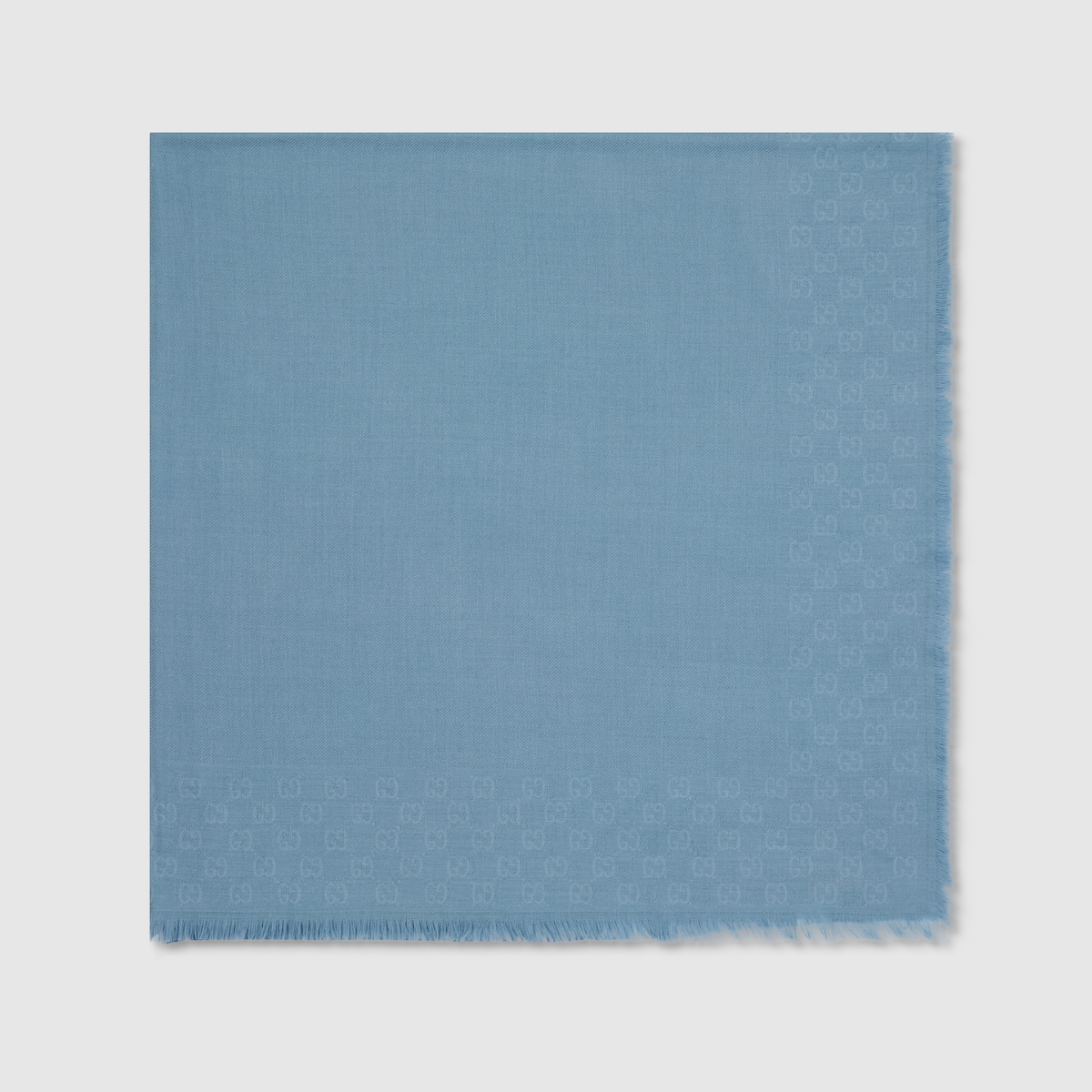 GG wool silk jacquard shawl in light blue | GUCCI® US