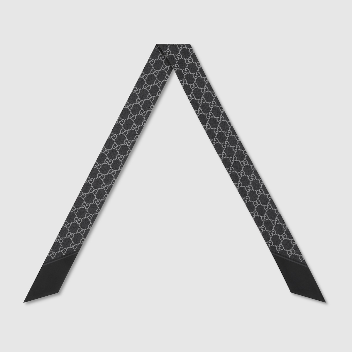 Printed silk neck bow in black | GUCCI® US