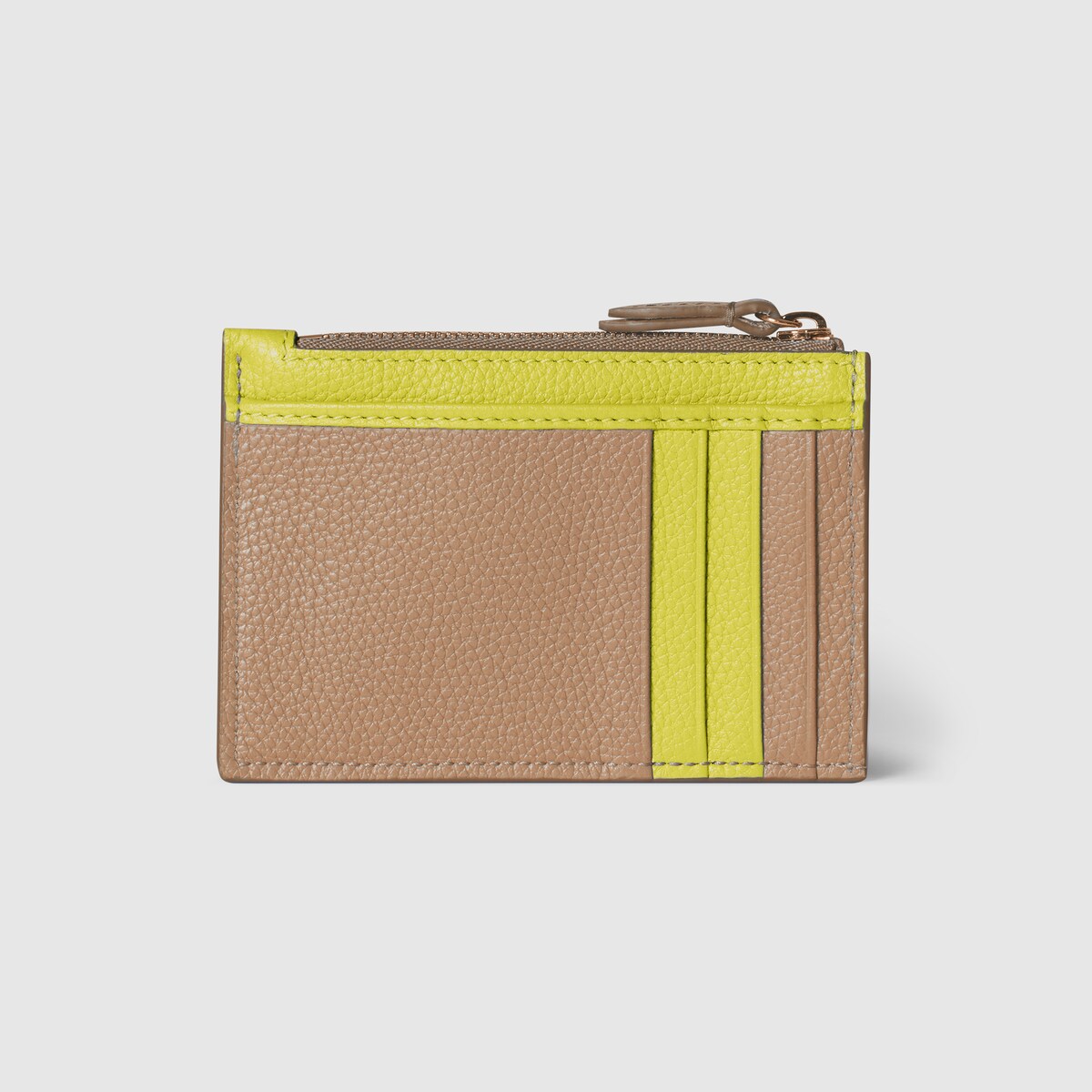 GG Marmont zip key pouch in beige and bright green leather | GUCCI® TR