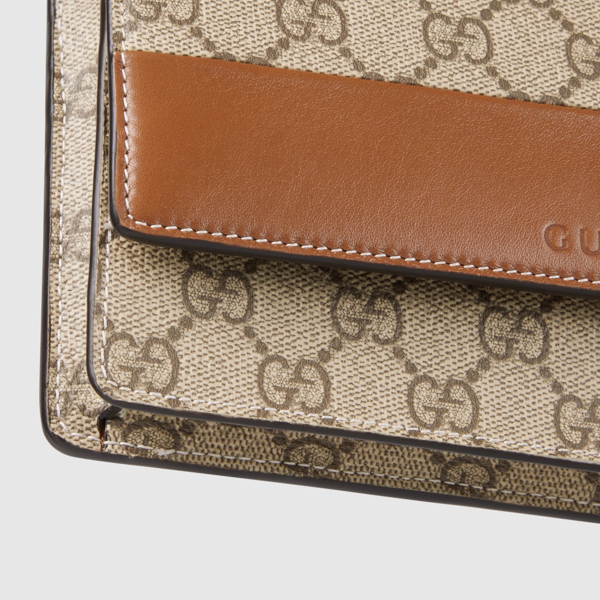 GG Emblem wallet on chain in brown leather | GUCCI® INT