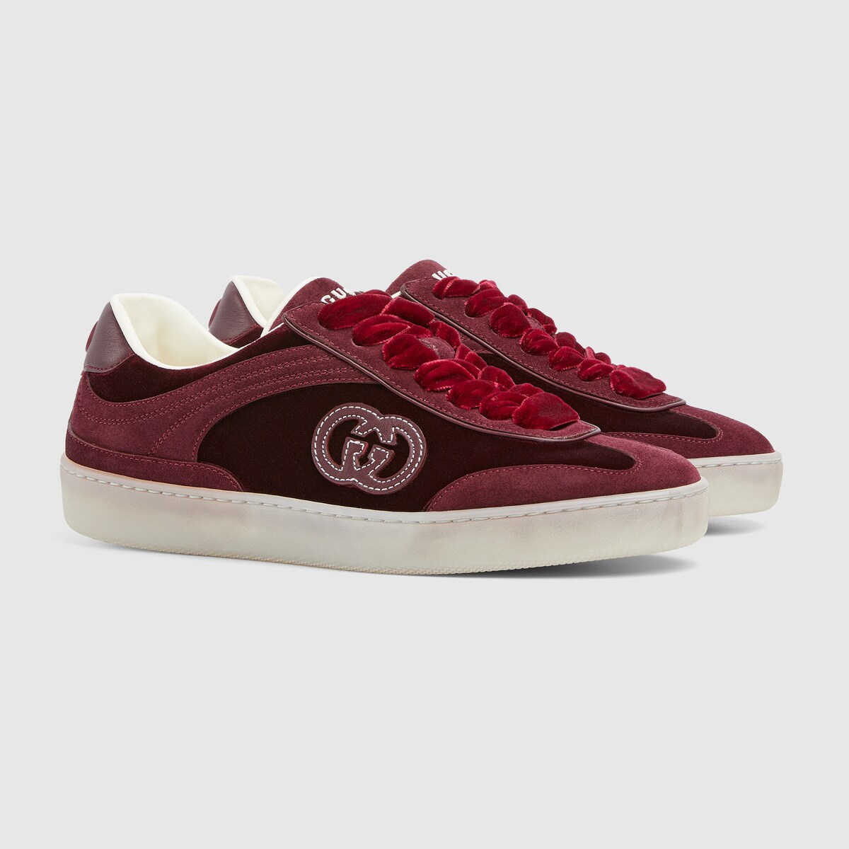 Women's G75 sneaker in bordeaux velvet | GUCCI® SE