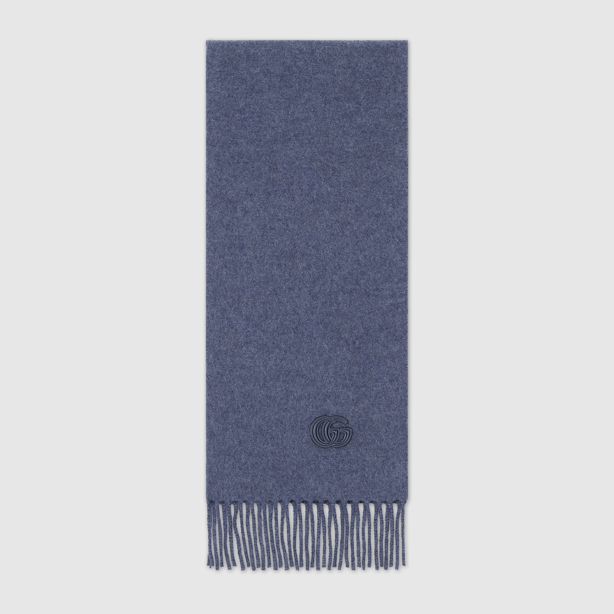 Cashmere scarf with patch in dark blue and blue | GUCCI® NZ