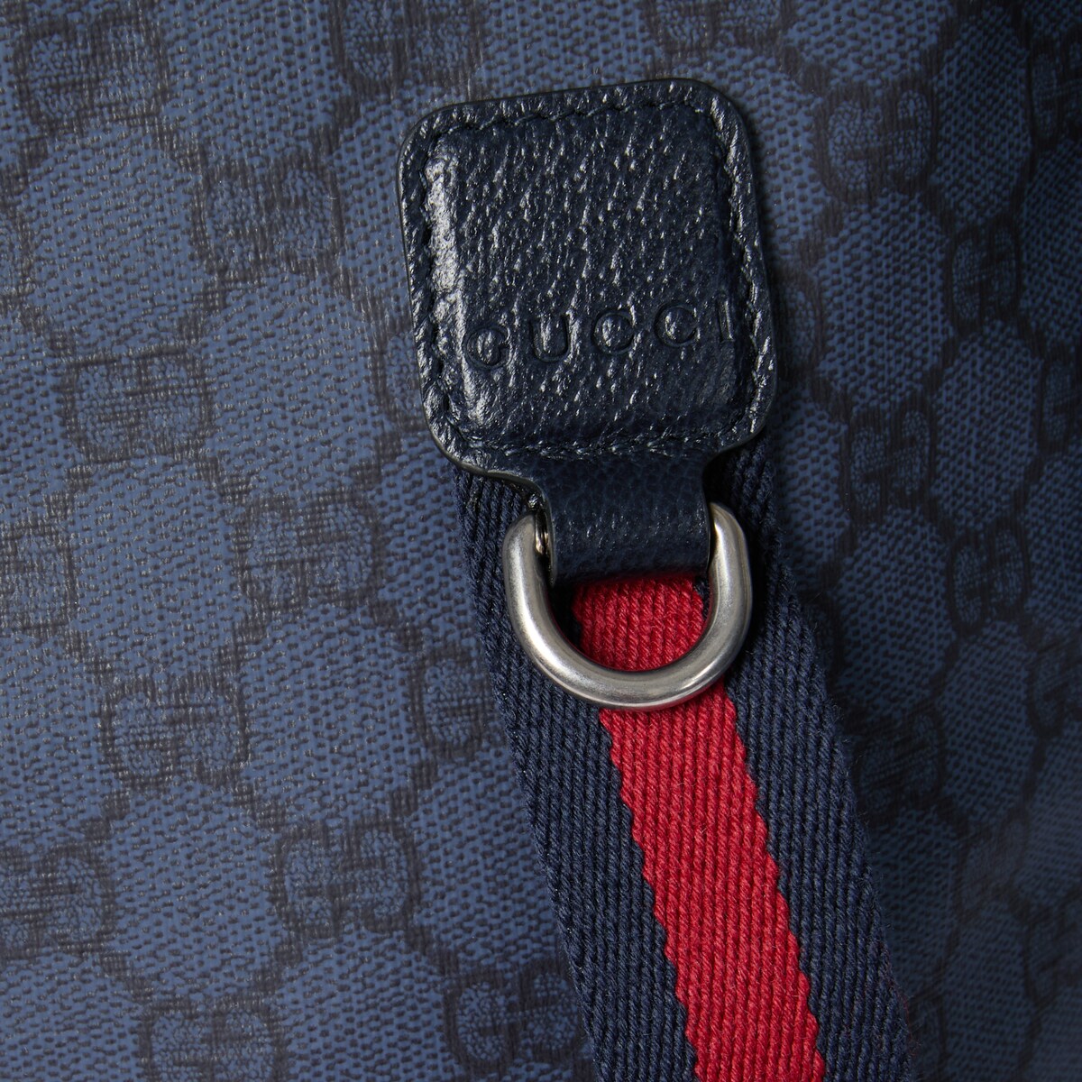 Medium backpack with Web in dark blue GG Supreme | GUCCI® US