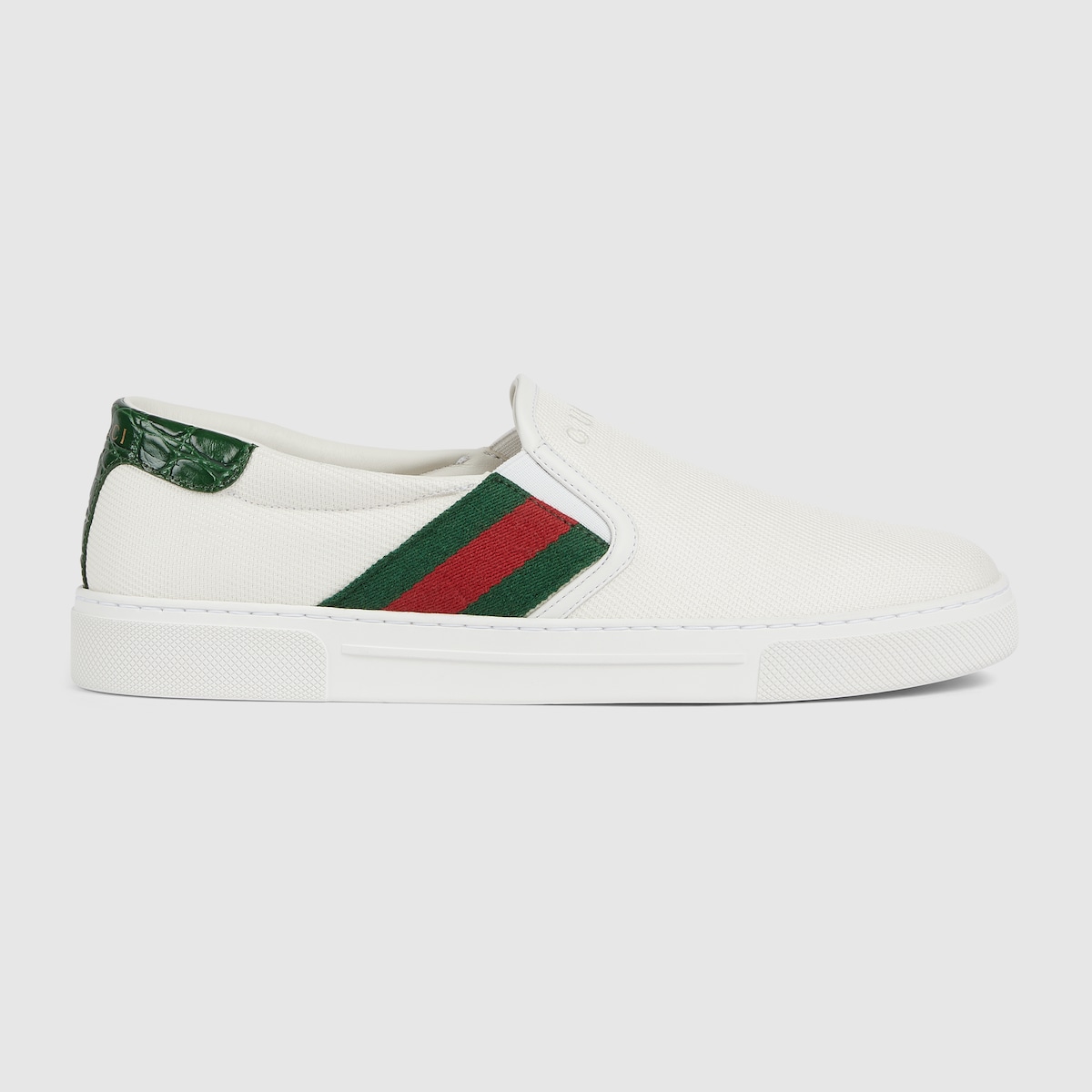 Baskets sans lacets pour homme en toile blanche | GUCCI® FR