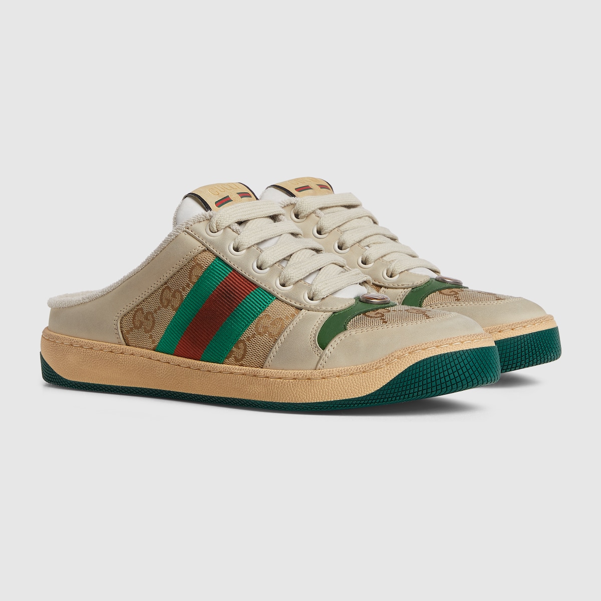Women's Screener mule in beige leather | GUCCI® CA