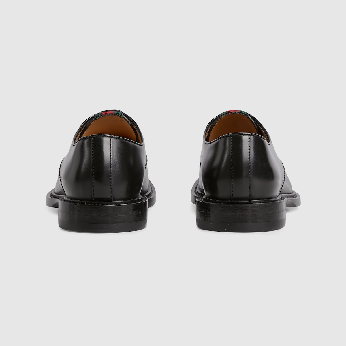 Men's lace up shoe in black shiny leather | GUCCI® US