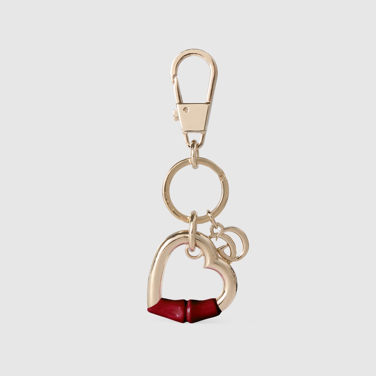 Heart-shaped keychain in Rosso Ancora red enamel | GUCCI® CA