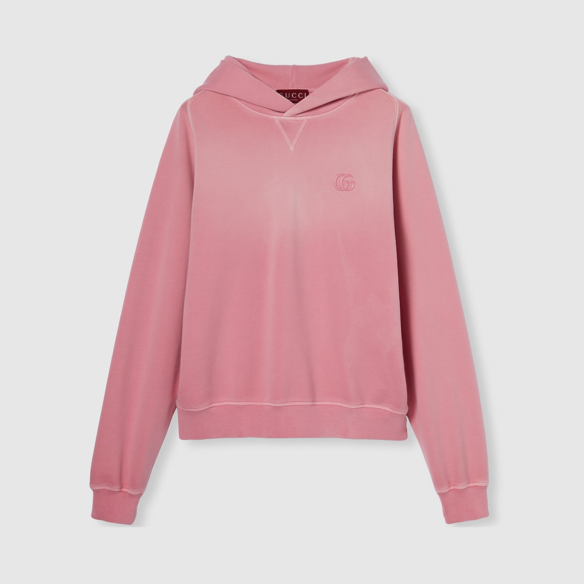 Cotton jersey sweatshirt with embroidery in pink | GUCCI® US