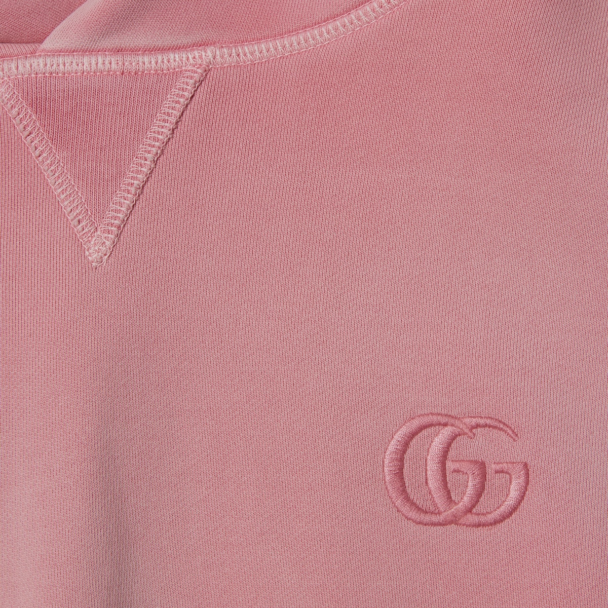Cotton jersey sweatshirt with embroidery in pink | GUCCI® CA