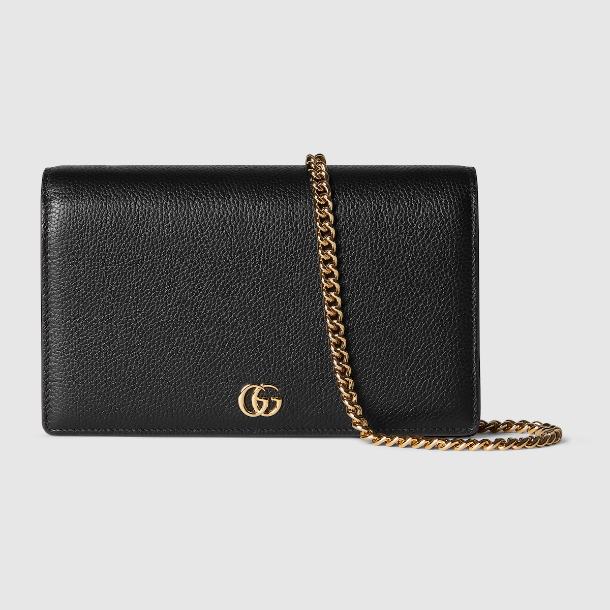 GG Marmont wallet on chain in black and red leather | GUCCI® US