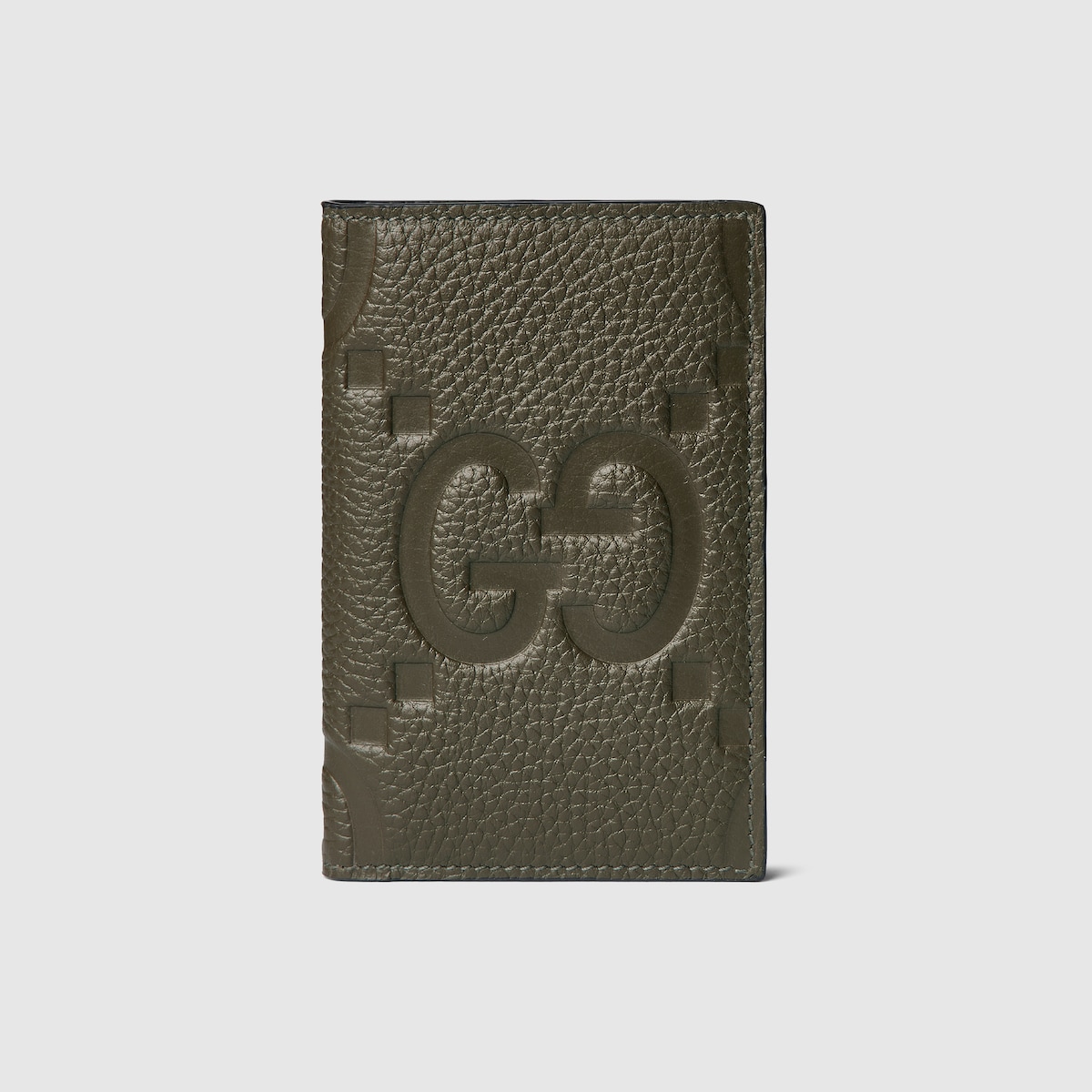 GG Jumbo long card case in dark green leather | GUCCI® AE