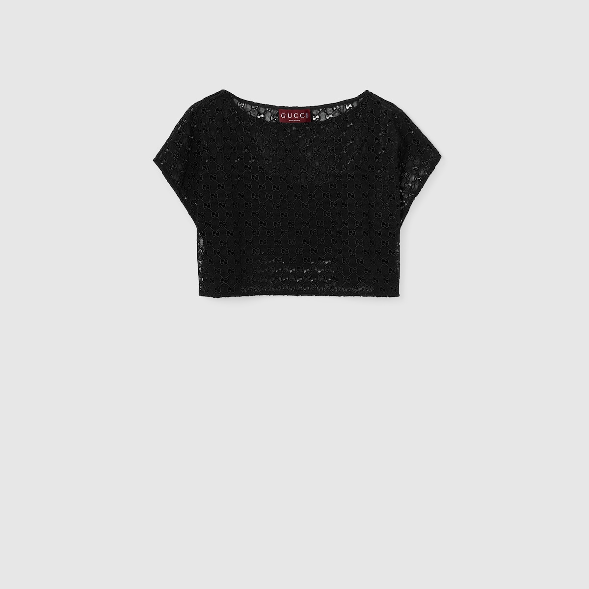 GG macramé top in black | GUCCI® Canada