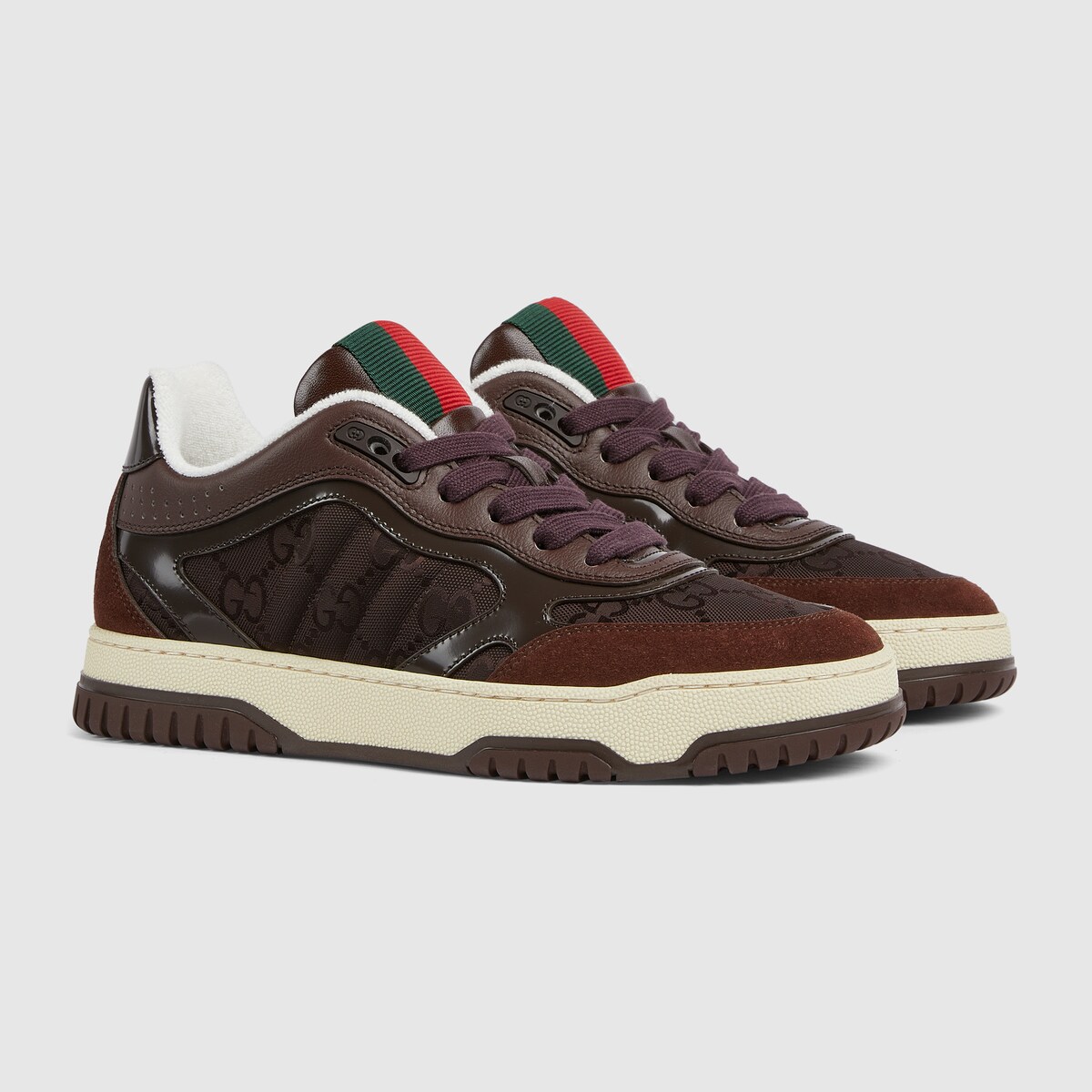 Women's Gucci Re-Web sneaker in dark brown GG canvas | GUCCI® GR