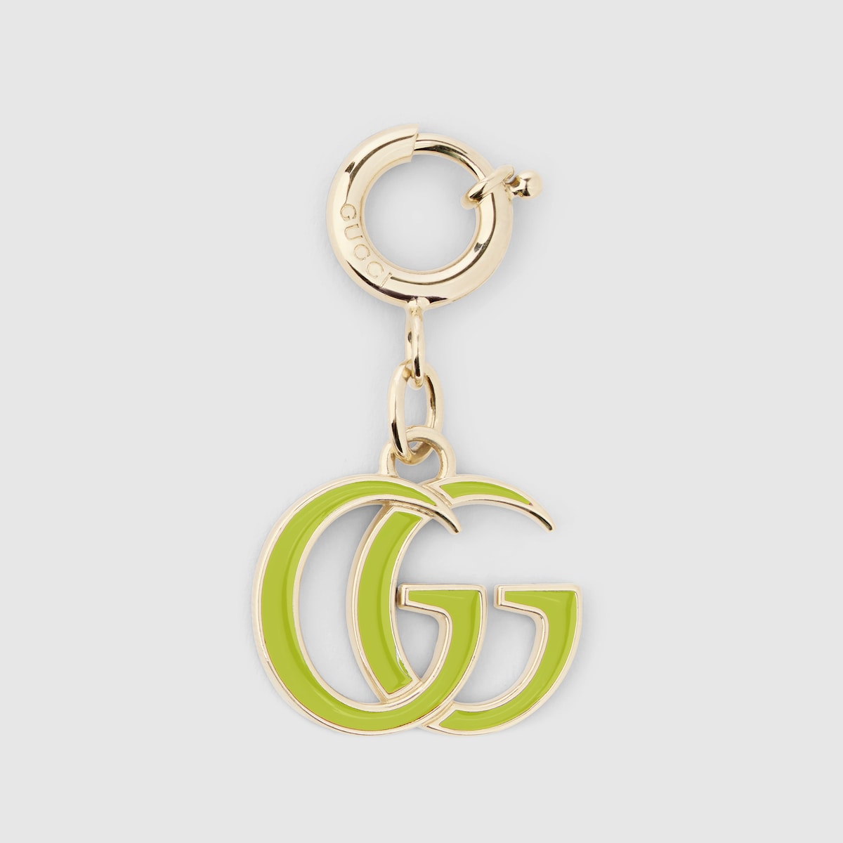 Double G bag charm in acid green enamel | GUCCI® AU