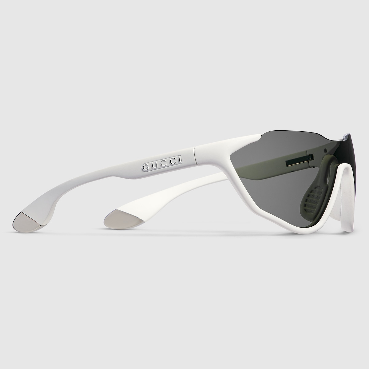Mask-shaped sunglasses in white | GUCCI® US