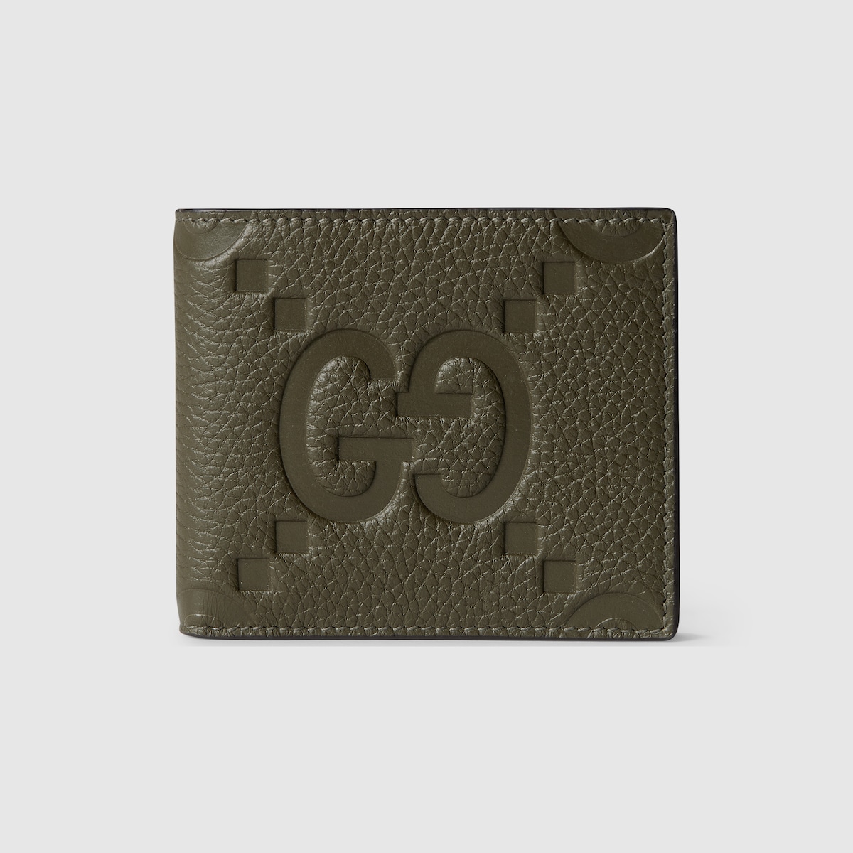 GG Jumbo bi-fold wallet in dark green leather | GUCCI® CA