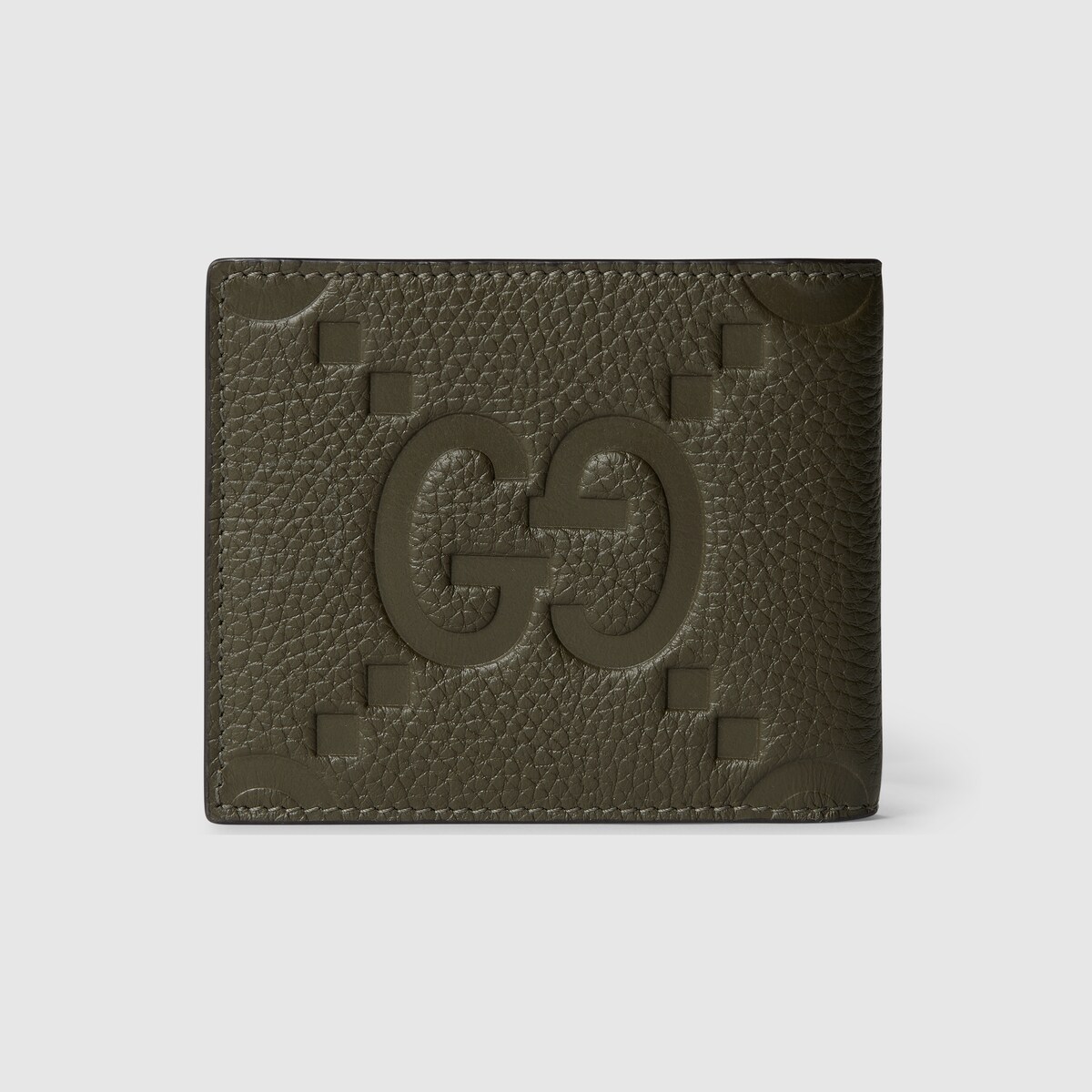 Cartera de dos pliegues con GG jumbo en piel verde oscuro | GUCCI® ES