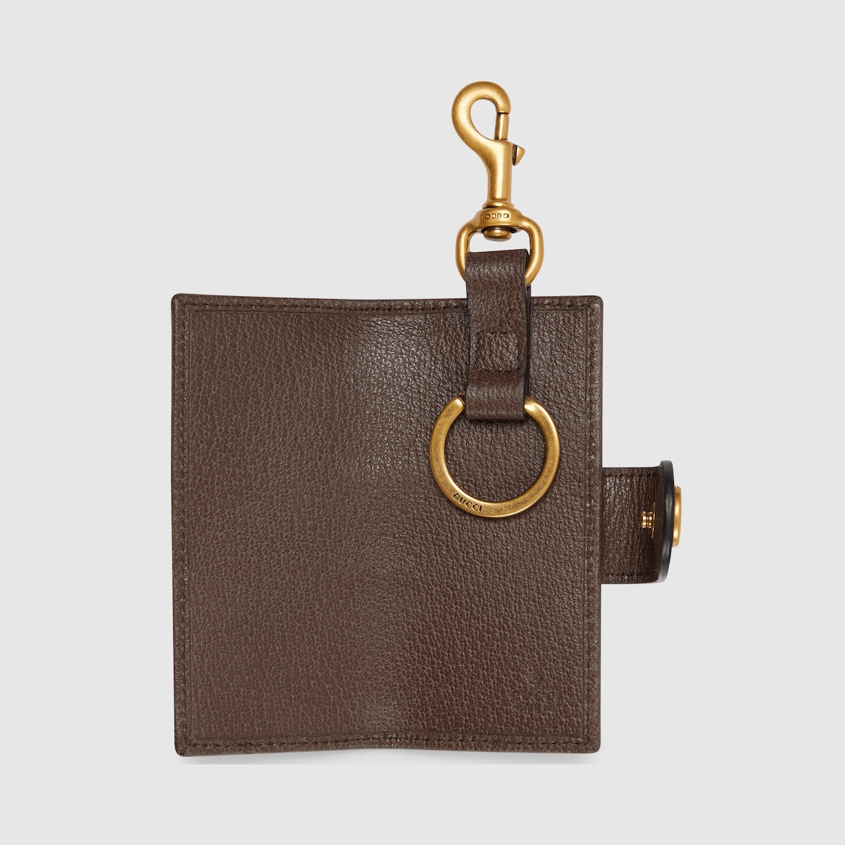 Ophidia key case with hook closure in beige and dark brown fabric ...