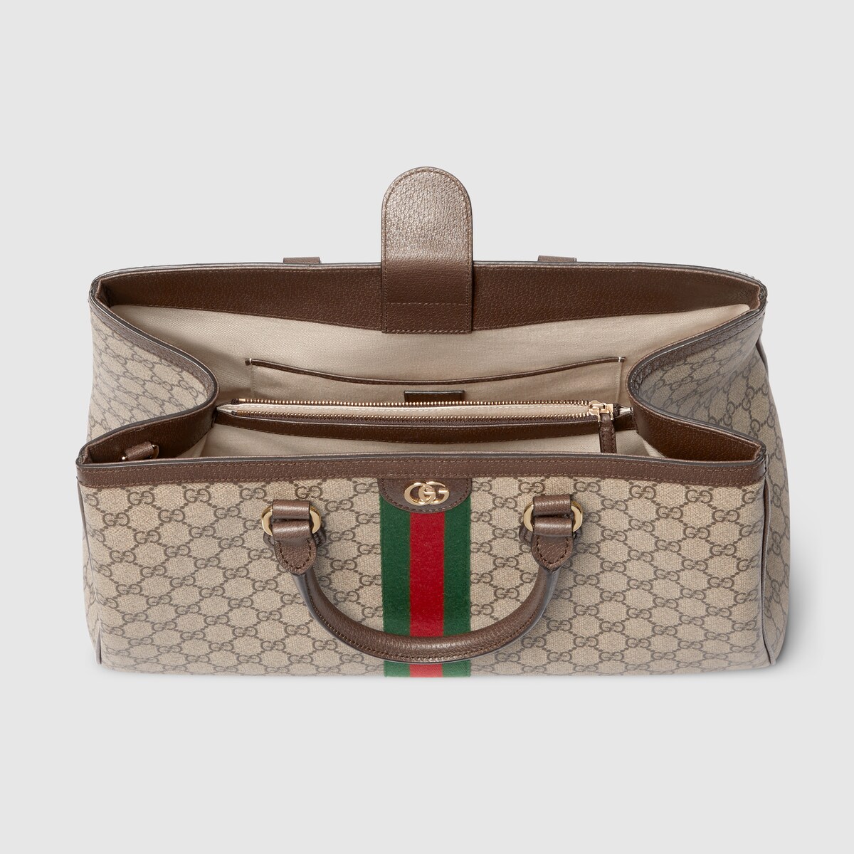 Ophidia large tote bag in beige and brown GG fabric | GUCCI® UK