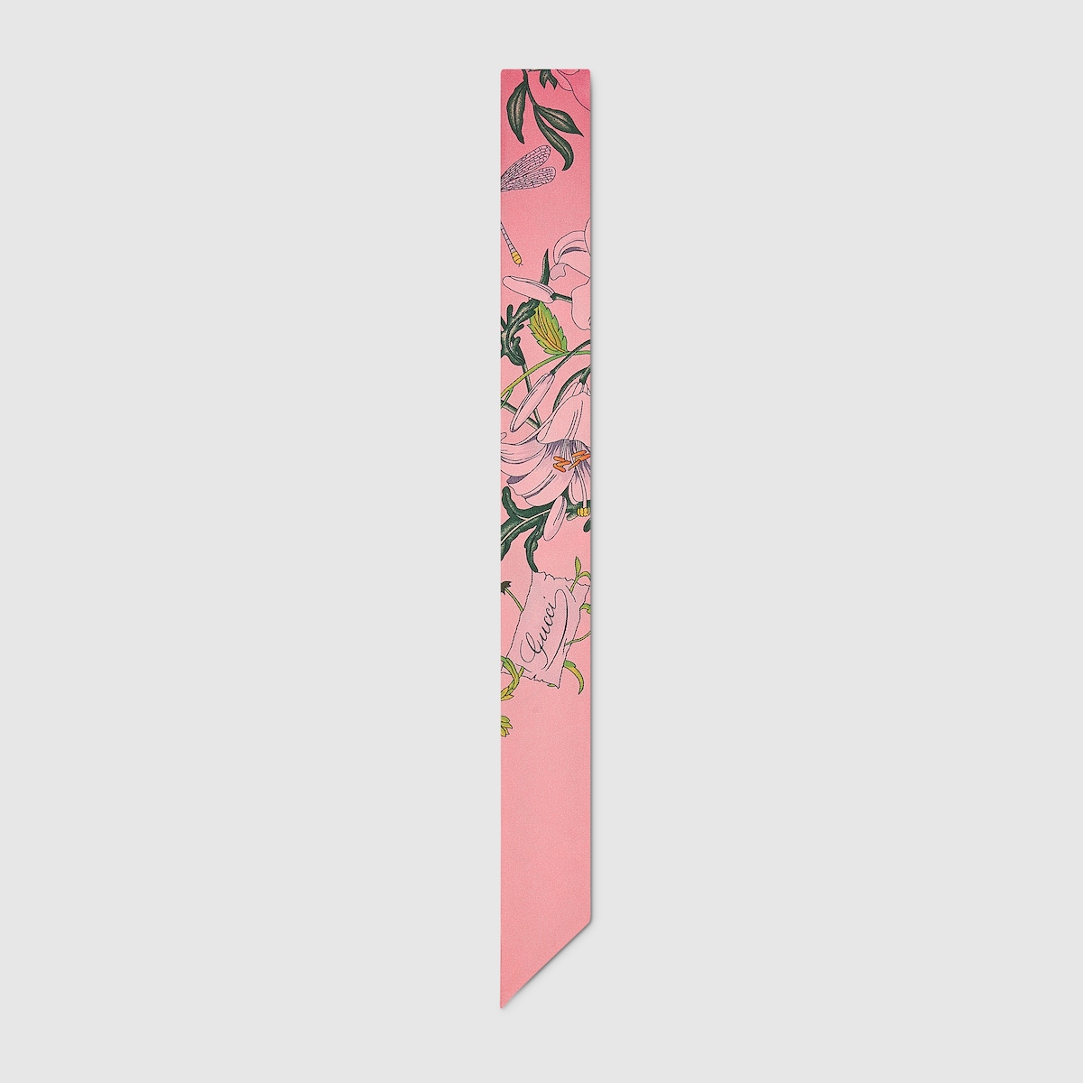 Printed silk twill ribbon in magenta | GUCCI® Australia