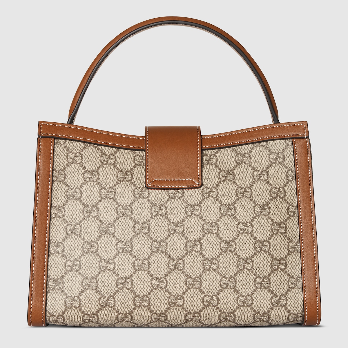 Padlock medium top handle bag in beige and brown GG fabric | GUCCI® AU