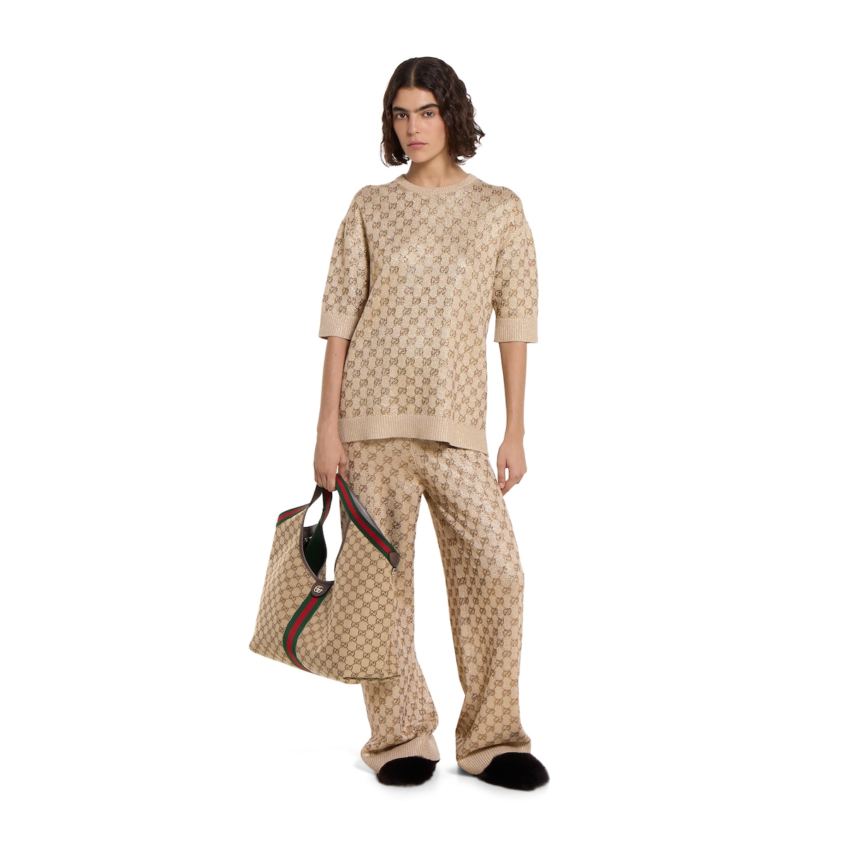 Gucci Giglio large tote bag in beige and brown GG canvas | GUCCI® US