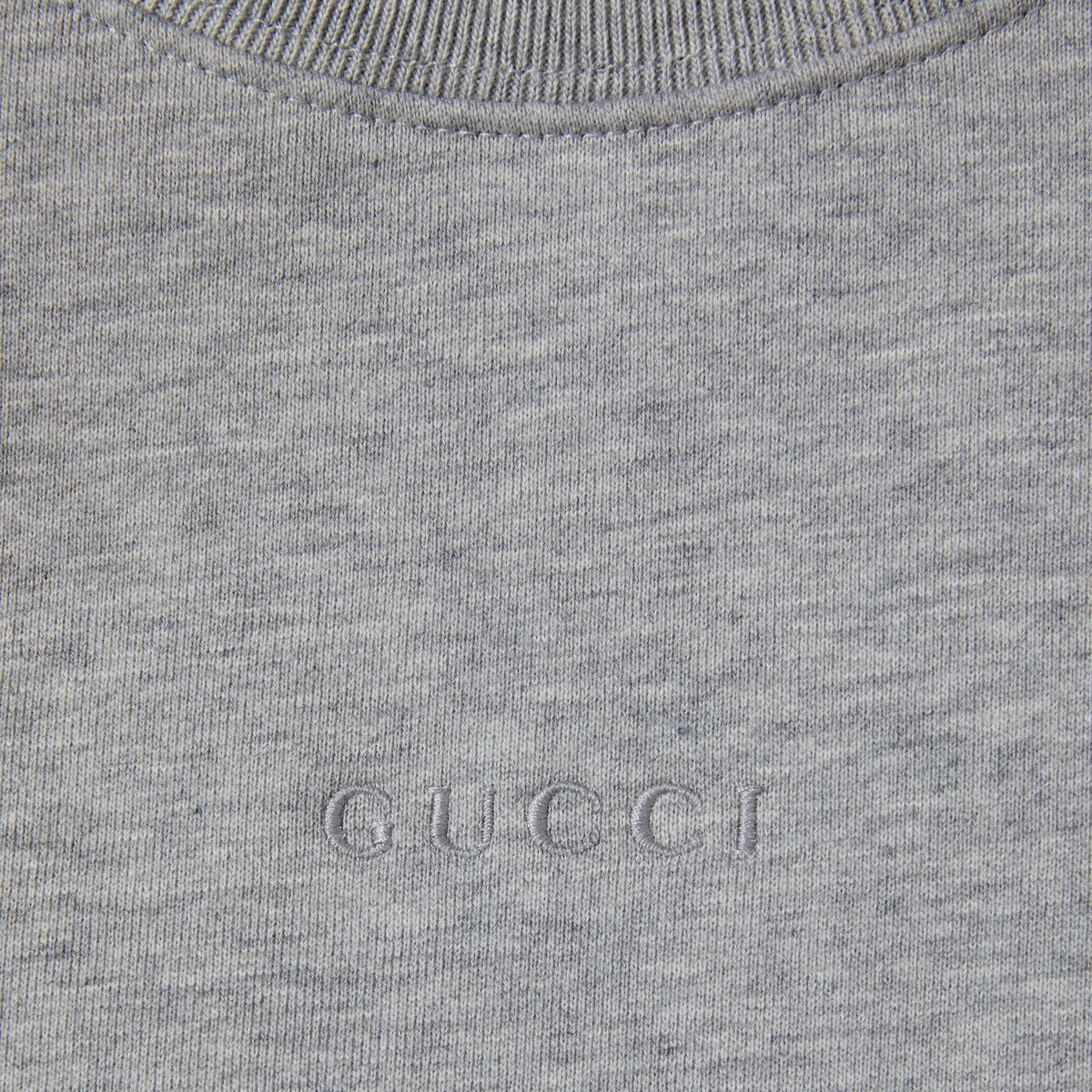 Cotton jersey sweatshirt with embroidery in light grey | GUCCI® Australia