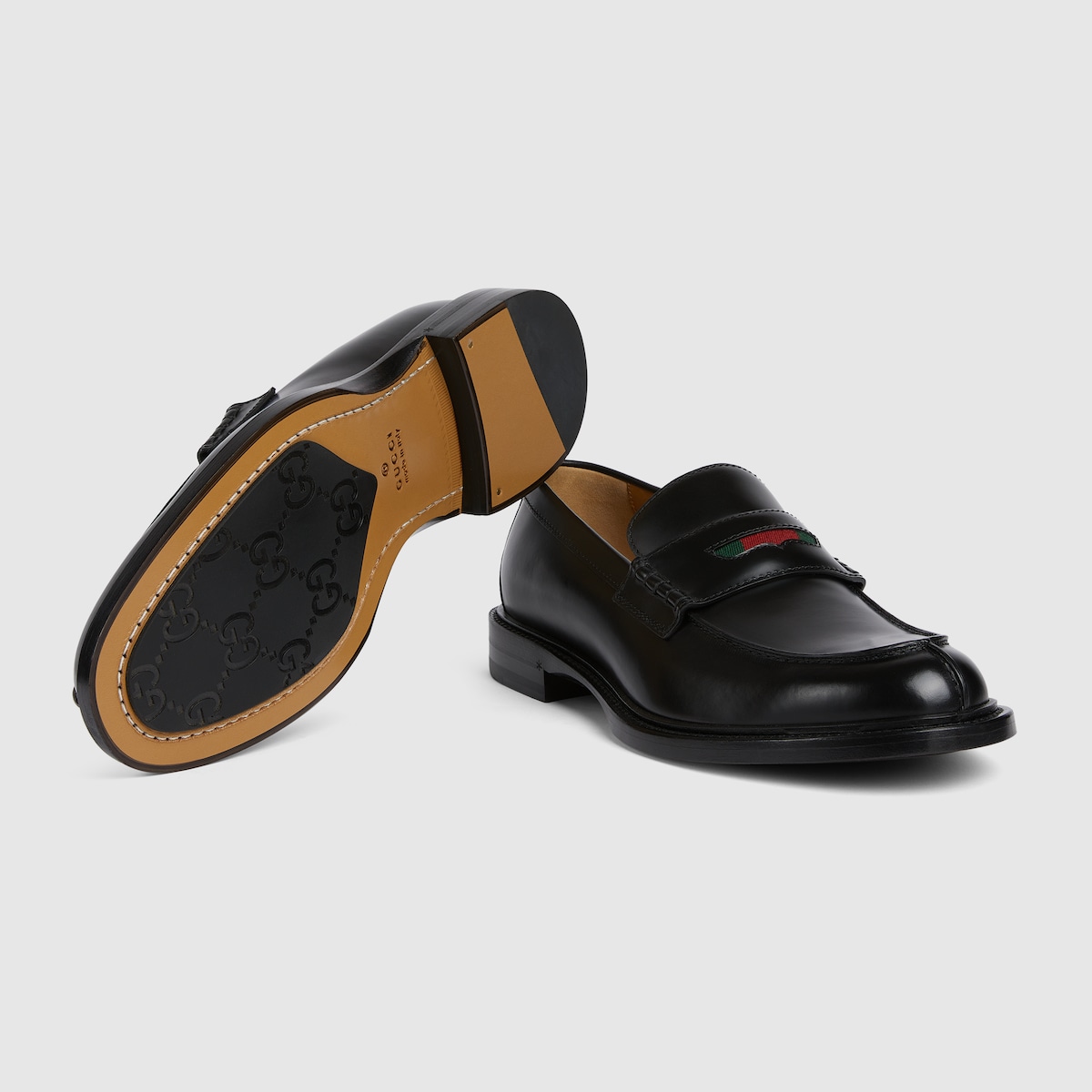 Men's loafer with Web in black leather | GUCCI® Australia