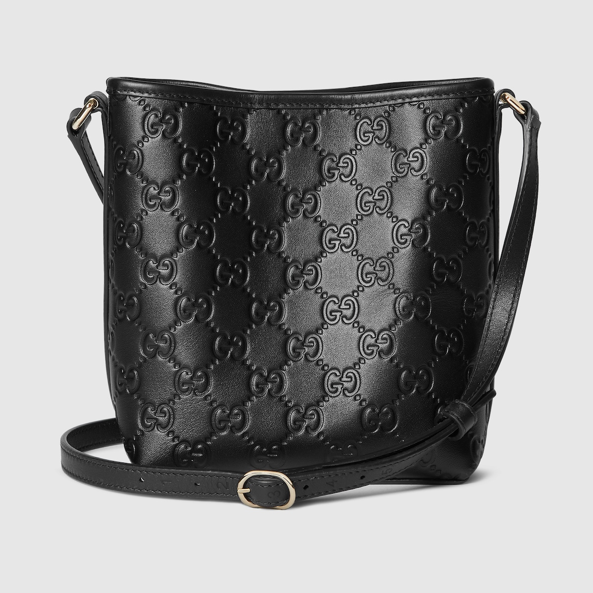 GG Emblem Nano Bucket Bag in schwarzes GG Leder | GUCCI® DE