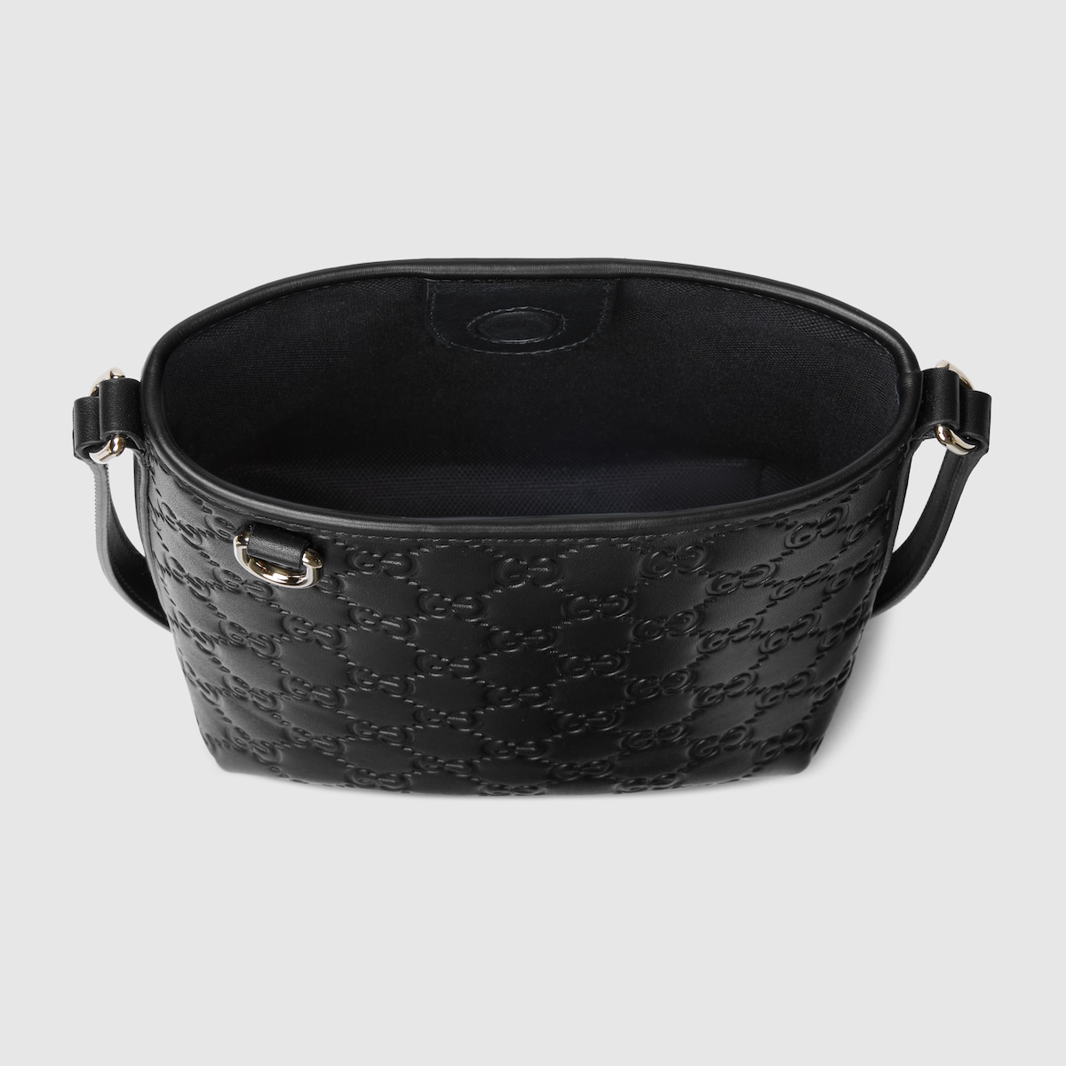 GG Emblem nano bucket bag in black GG leather | GUCCI® US