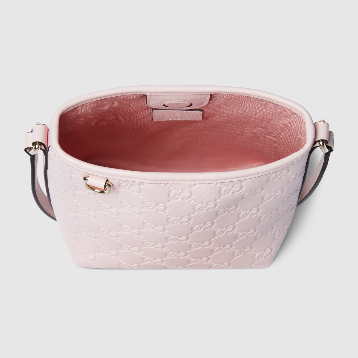 GG Emblem nano bucket bag in pink GG leather | GUCCI® CA