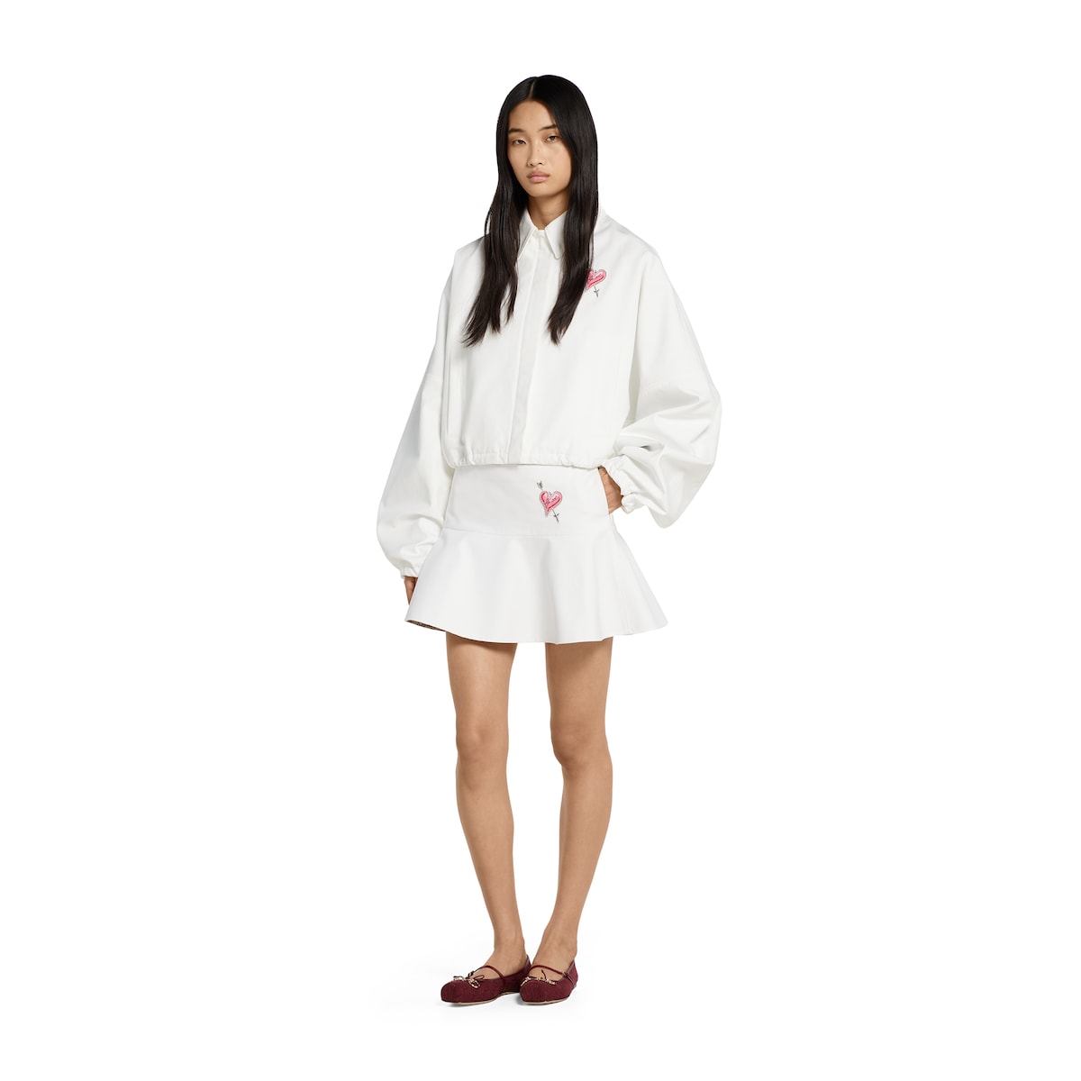 Cotton canvas jacket with patch in off white | GUCCI® US