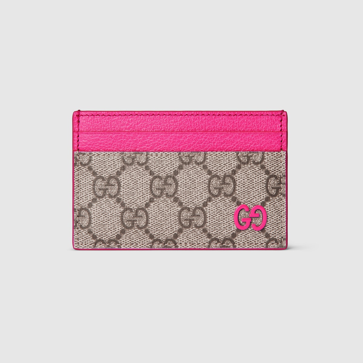 Bi-color GG card case in beige and dark brown Supreme | GUCCI® US