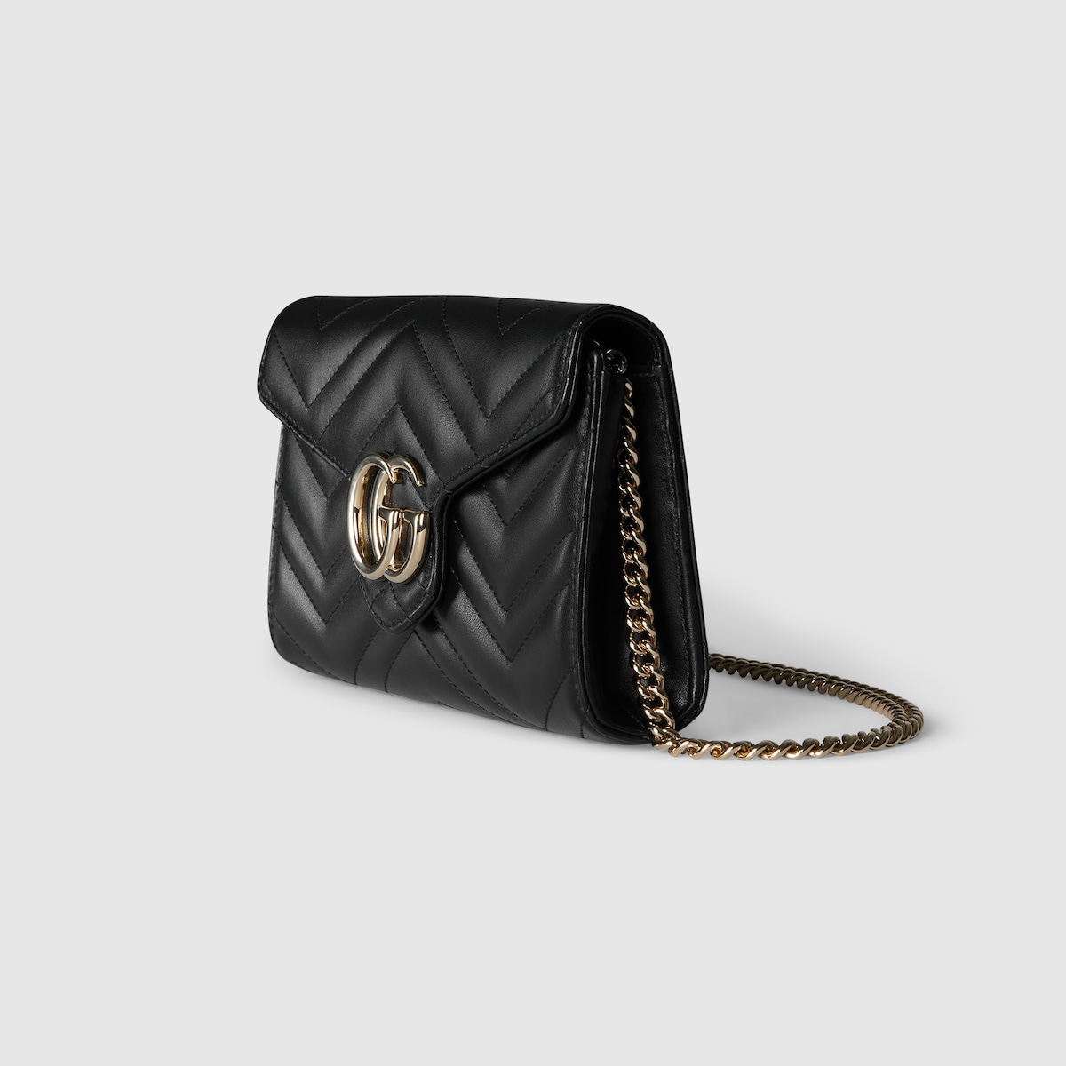 Cartera con cadena GG Marmont en piel negra | GUCCI® MX