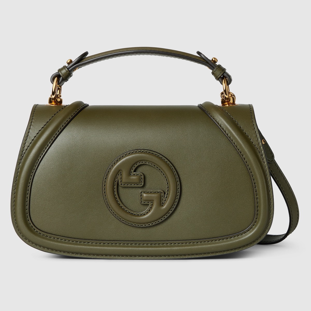 Gucci Blondie medium top handle bag in forest green leather | GUCCI ...
