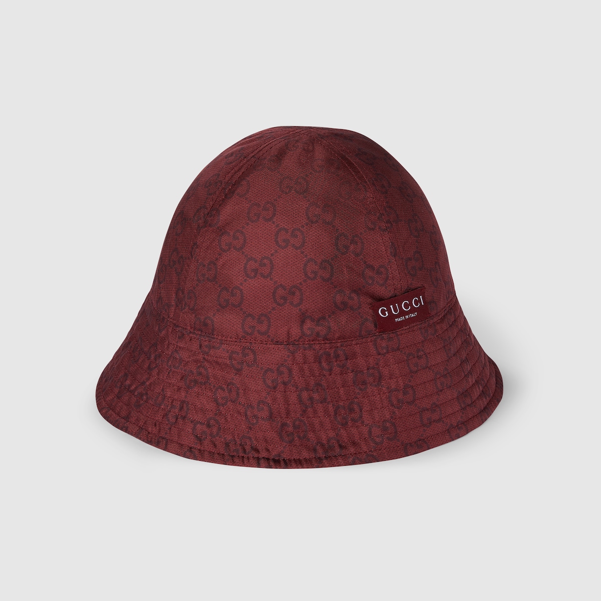 Reversible printed silk bucket hat in white | GUCCI® US