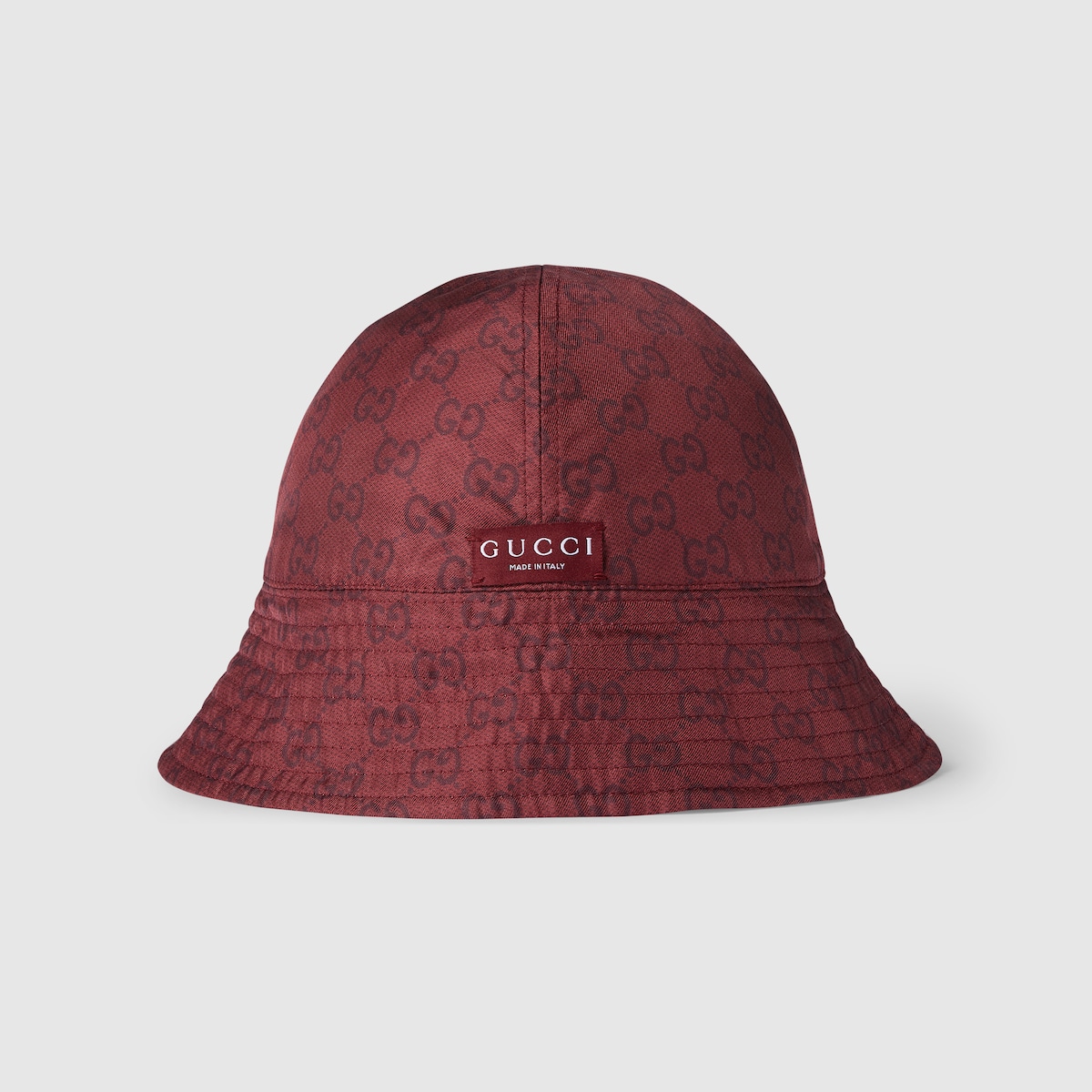 Reversible printed silk bucket hat in white | GUCCI® US